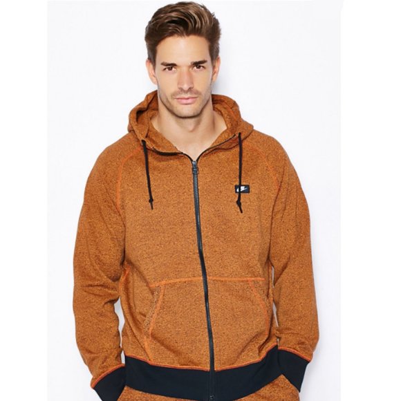 Nike | Shirts | Nike Mens Size Large Heathered Orange Full Zip Hoodie ...